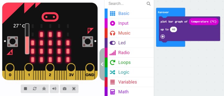 Microbit temperature sensor – simple thermometer and thermostat coding ...